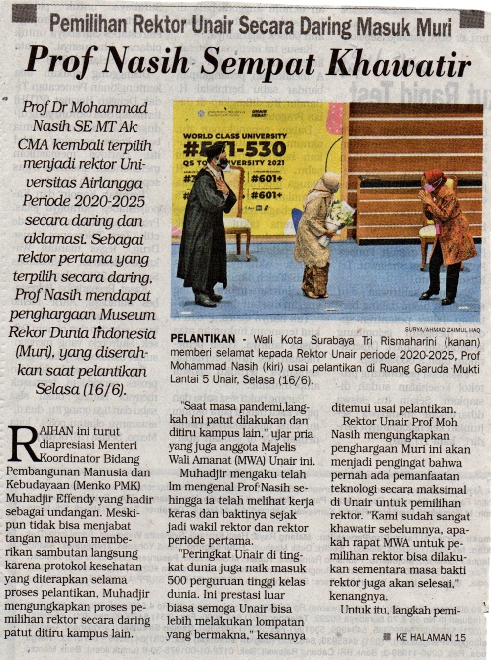 Prof Nasih Sempat Khawatir - Universitas Airlangga Official Website