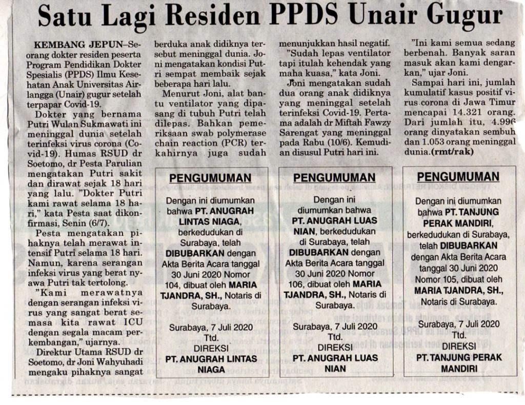 Satu Lagi Residen PPDS Unair Gugur - Universitas Airlangga Official Website