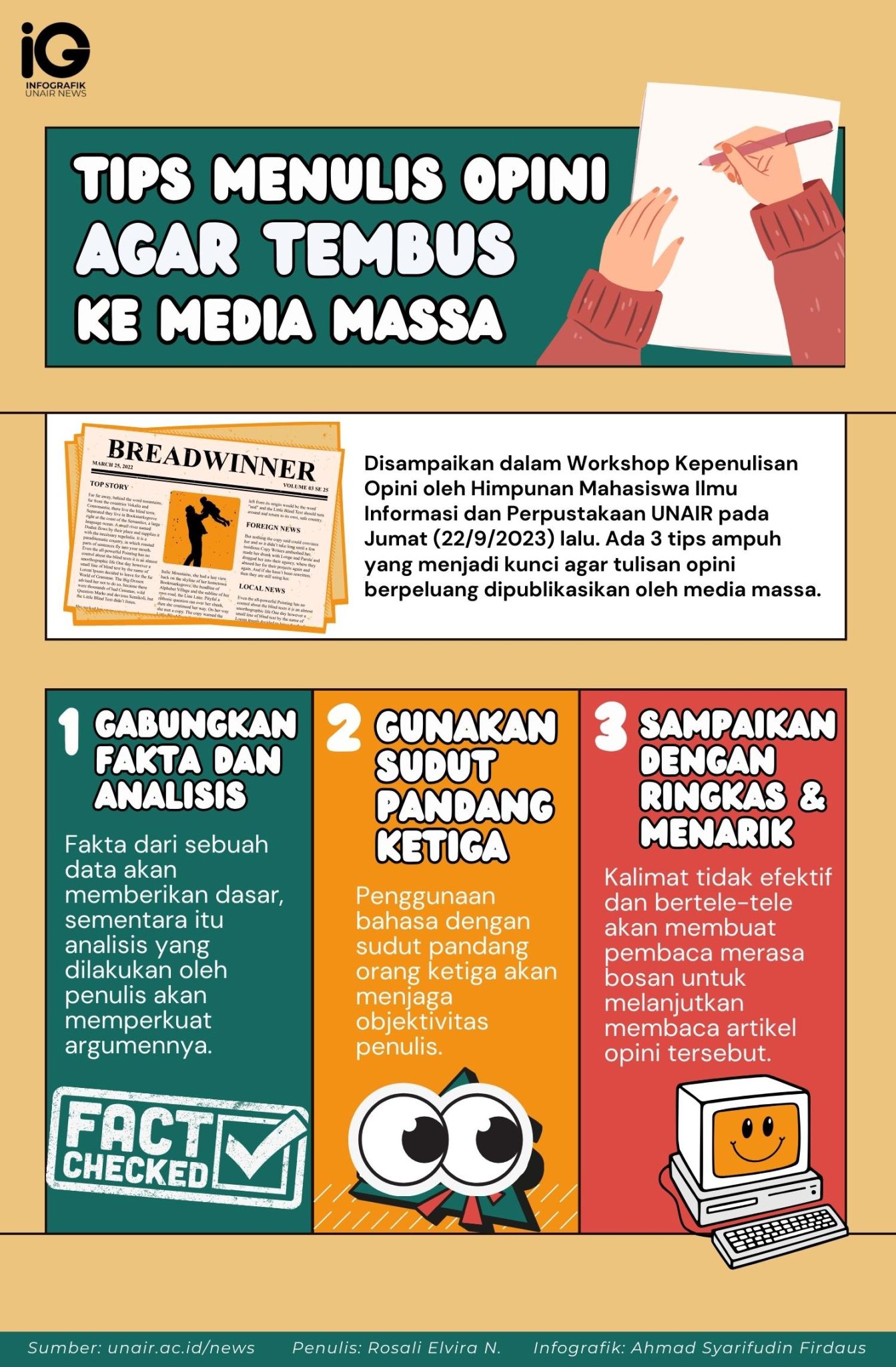 Infografik: Tips Menulis Opini Agar Tembus ke Media Massa