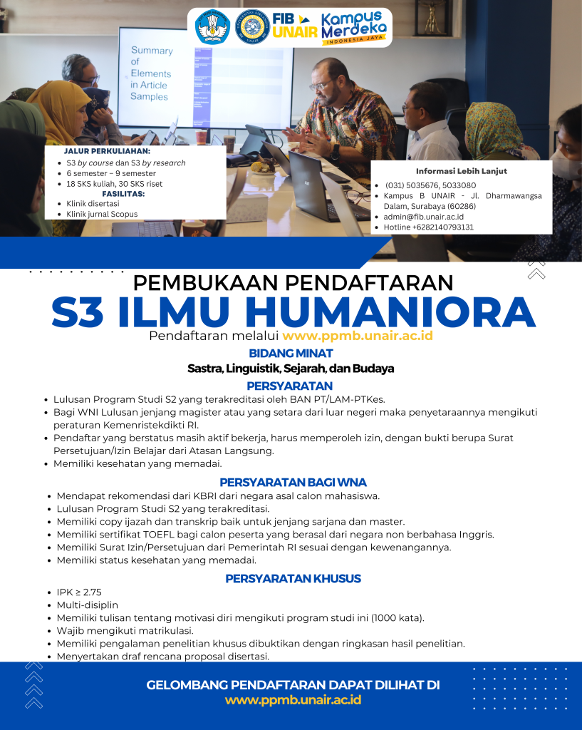 Simak Keunggulan Prodi Baru S3 Ilmu Humaniora UNAIR - Universitas ...